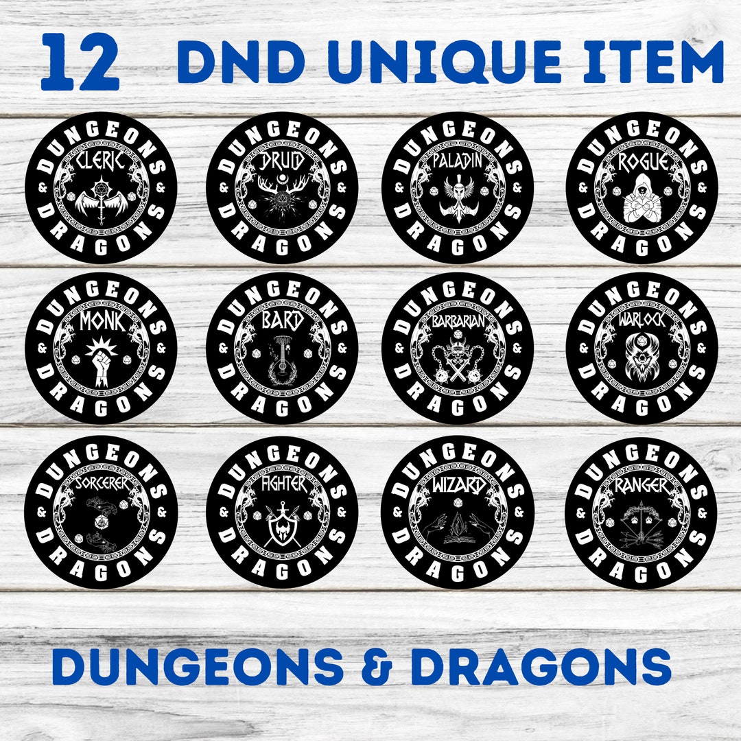 12 Different Designs Dungeons & Dragons Bundle Class Elements, Dnd 20 ...