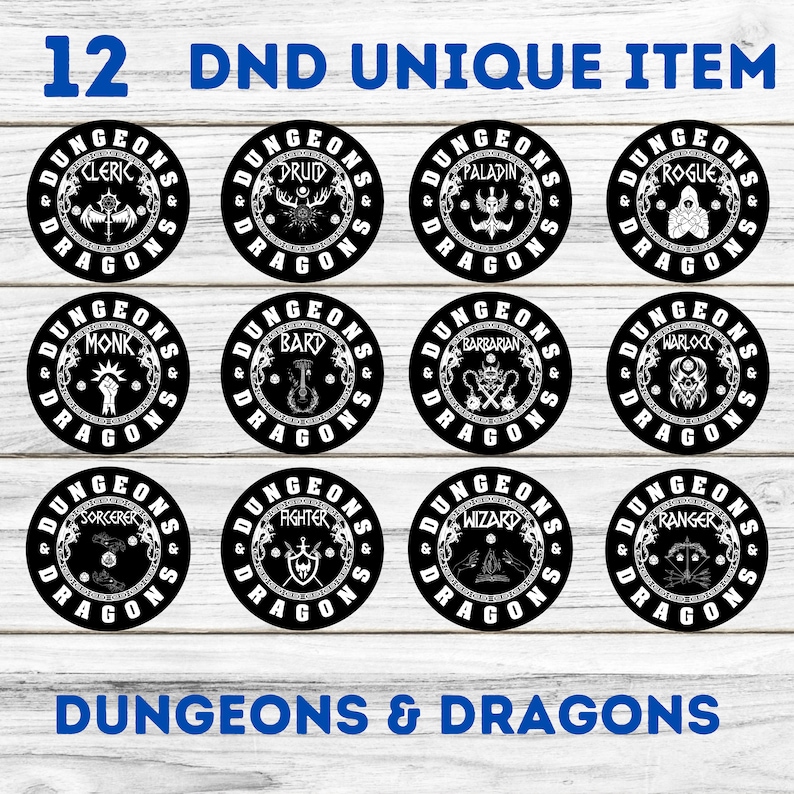 12 Different Designs Dungeons & Dragons Bundle Class Elements, Dnd 20 ...