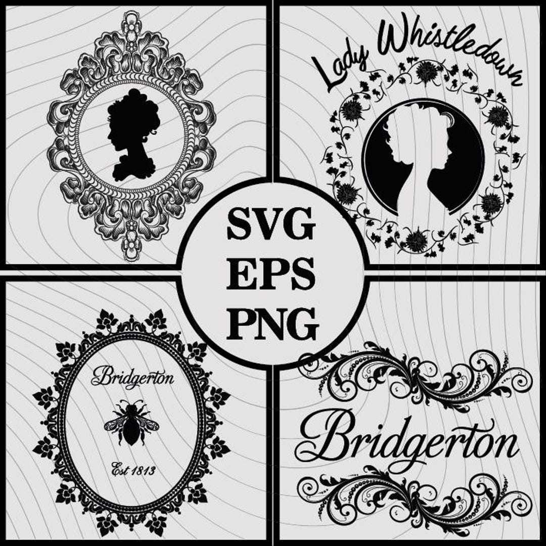 Bridgerton Vintage Frames and Floral Graphics, Bridgerton Cricut ...