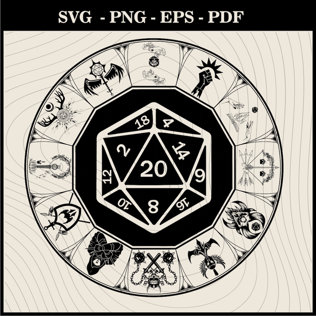 New Logo Dungeons and Dragons Amazing Designs , DND 20 Svg, Dnd Class ...