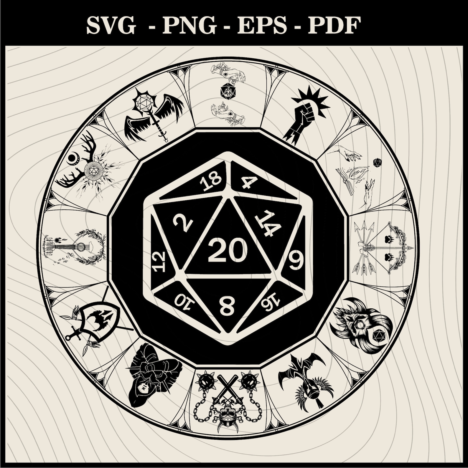 New Logo Dungeons and Dragons Amazing Designs , DND 20 Svg, Dnd Class ...