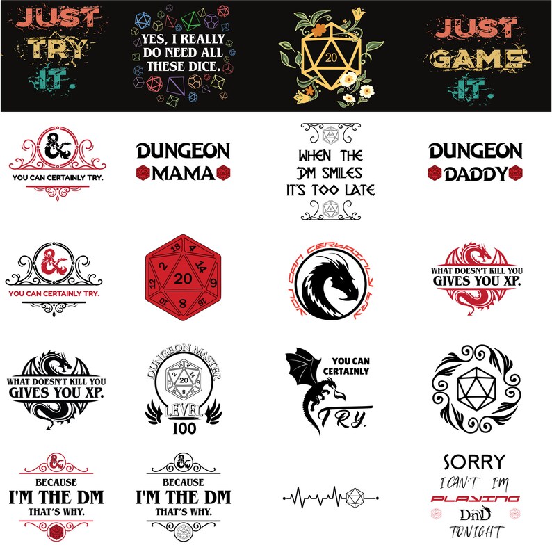 1000 Files Mega Bundle Dungeons and Dragons Svg, Dungeons Master, DND ...