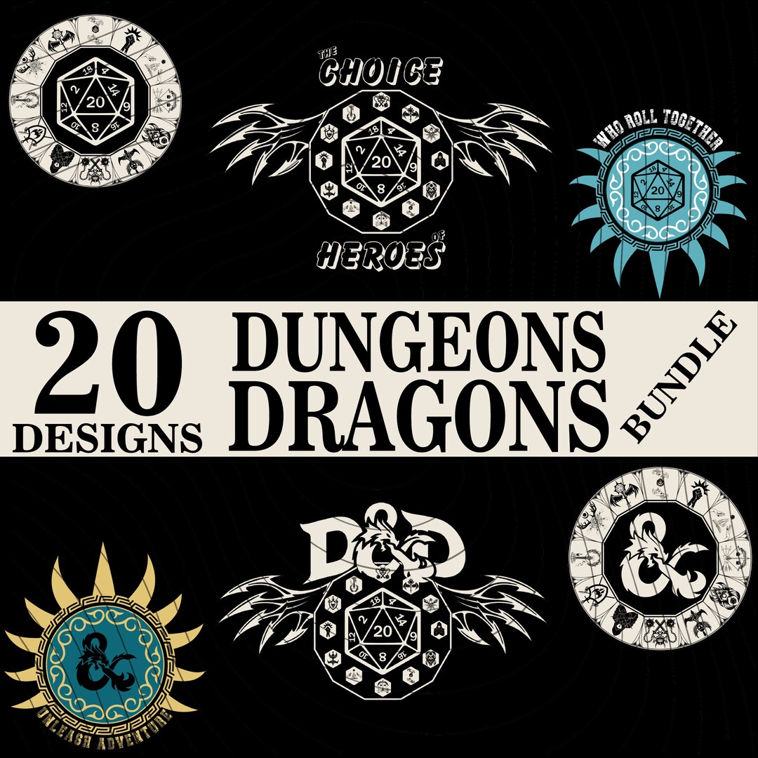 Dungeons and Dragons Svg Bunde, DND20 Png, D20 Dice Svg, Dnd Class ...