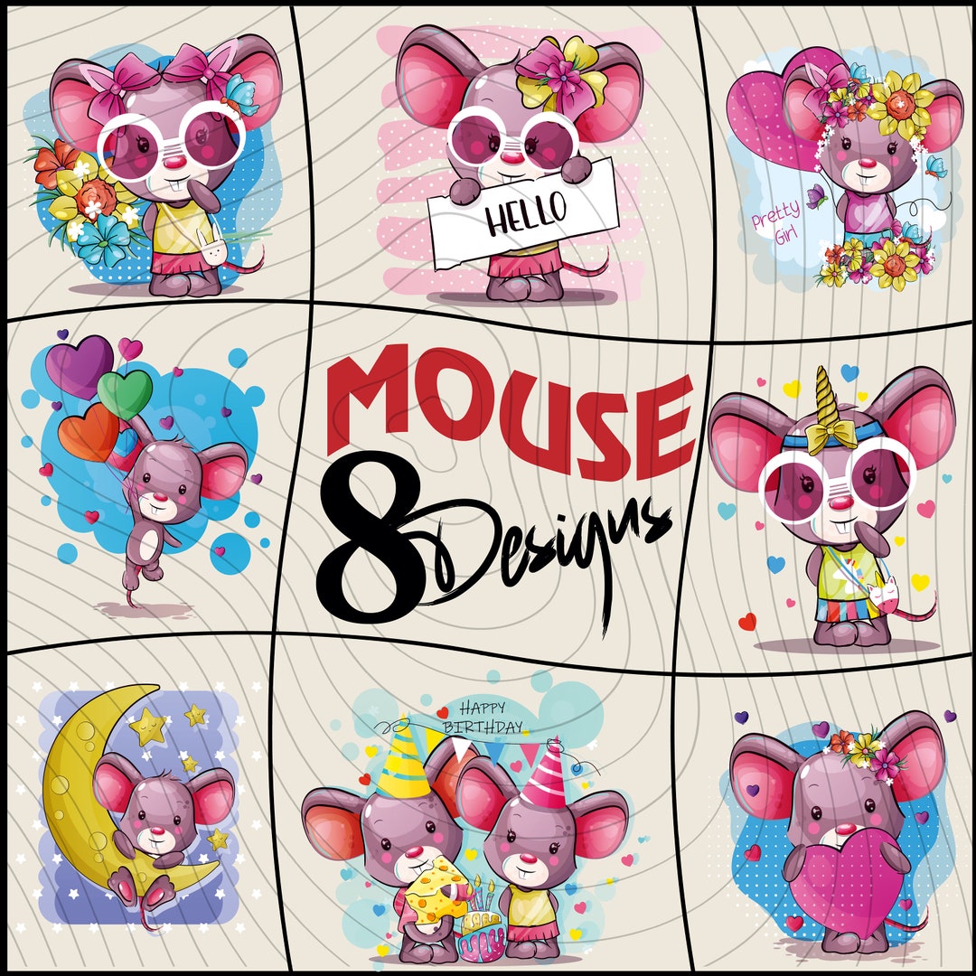 Amazing 8 Cute Mouse Designs Mouse Svg- Pink Mouse Png, Mouse Svg ...