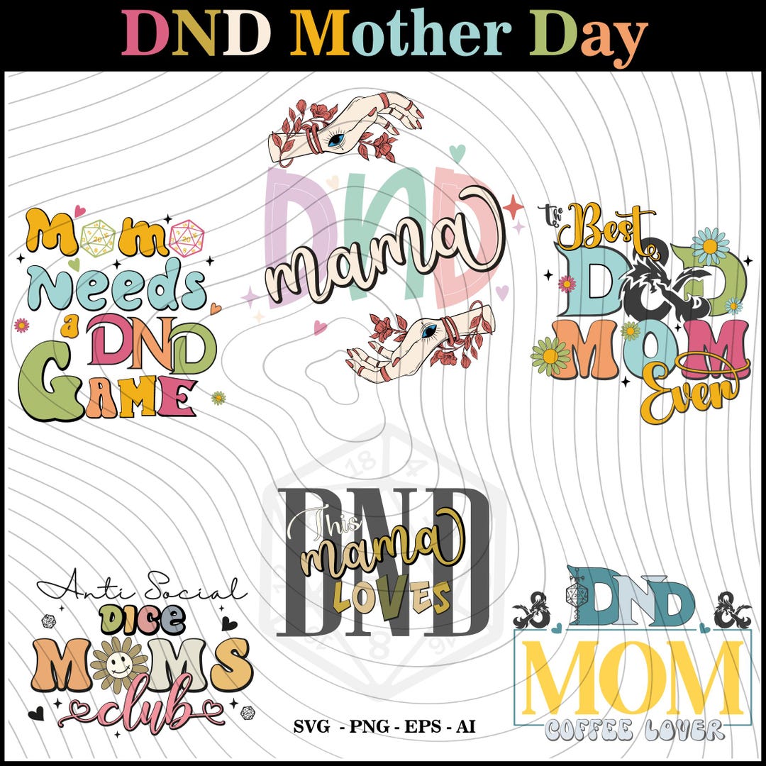 6 Funny DND Mom Svg Bundle for Mother's Day, Mother Day Gift, Mother ...