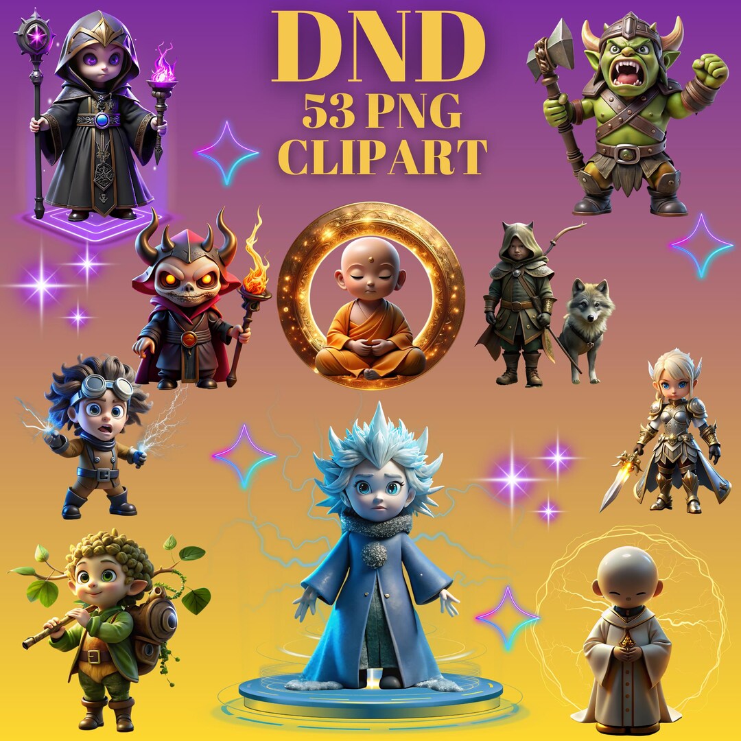 53 Cute Dnd Character Clipart PNG, 3D Fantasy RPG Class Icons, Dungeons ...
