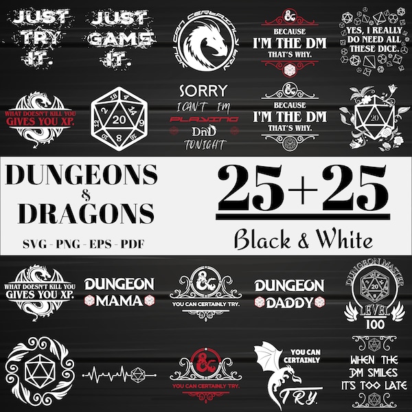 Dungeons and Dragons Svg - Etsy Canada