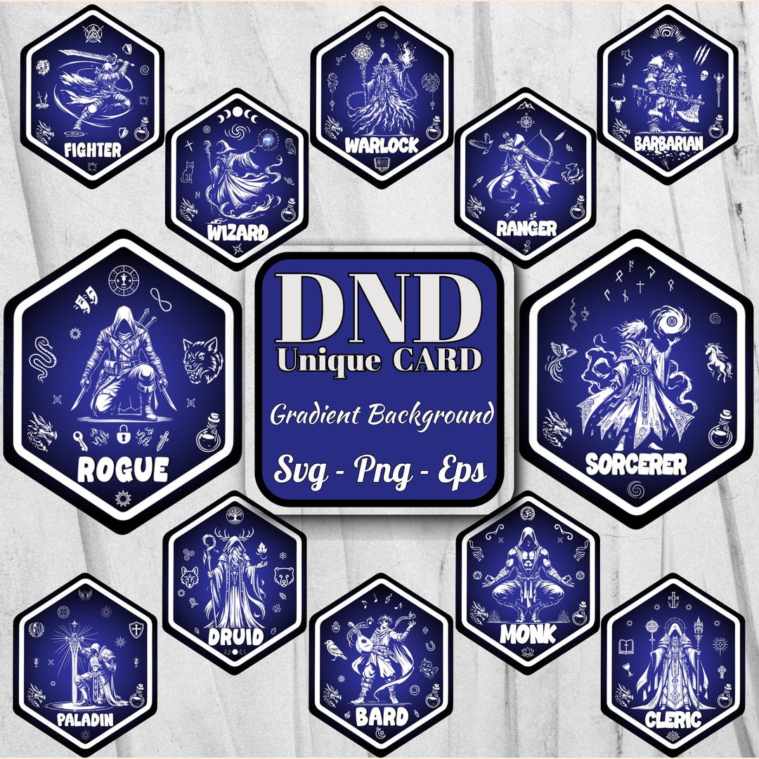 Dnd Class Icons Svg Bundle, RPG Character Tokens, Dungeons and Dragons ...