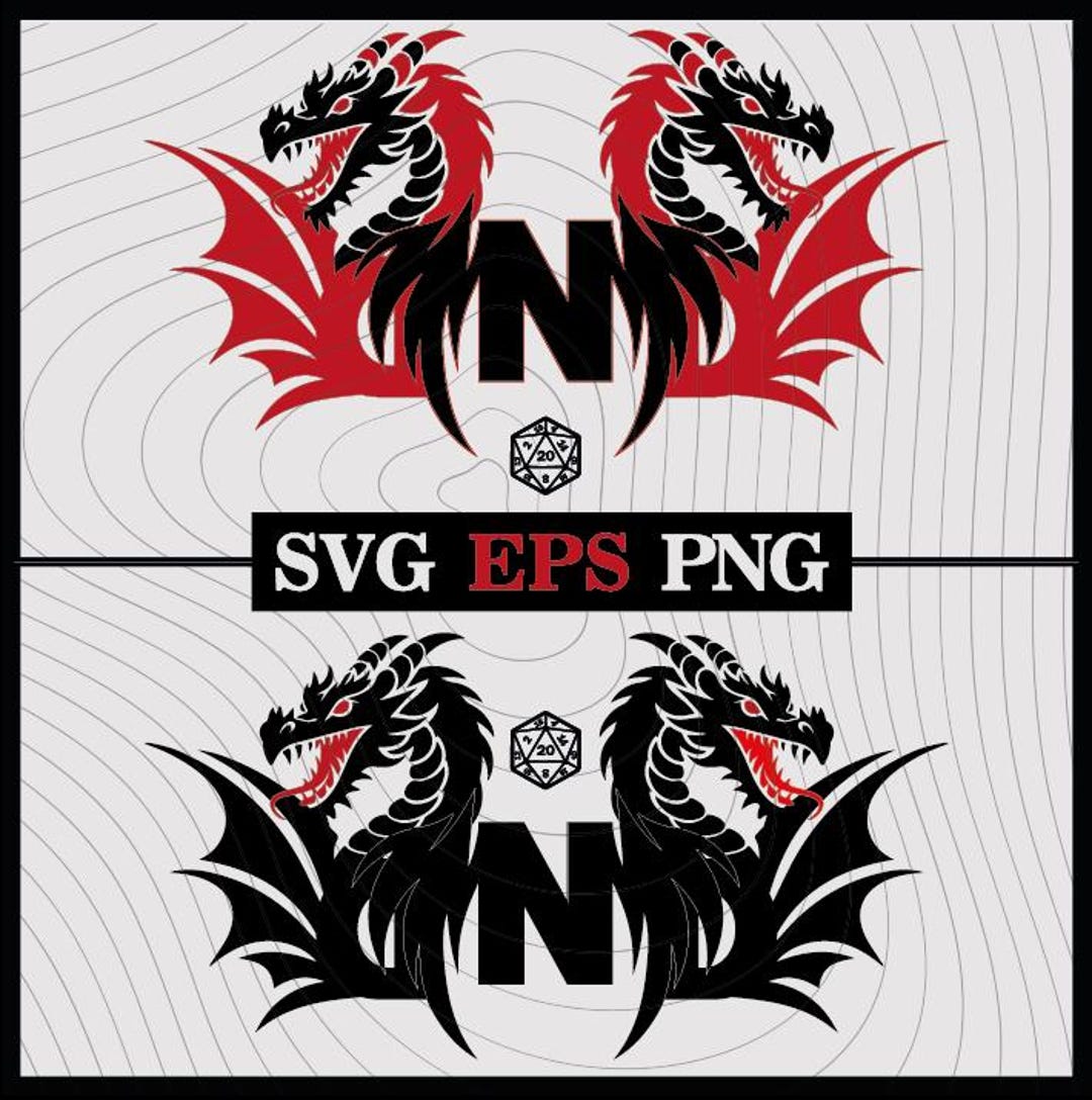 DND Dragon Monogram Logo Svg, Fantasy Gaming Logo PNG, Dungeons and ...