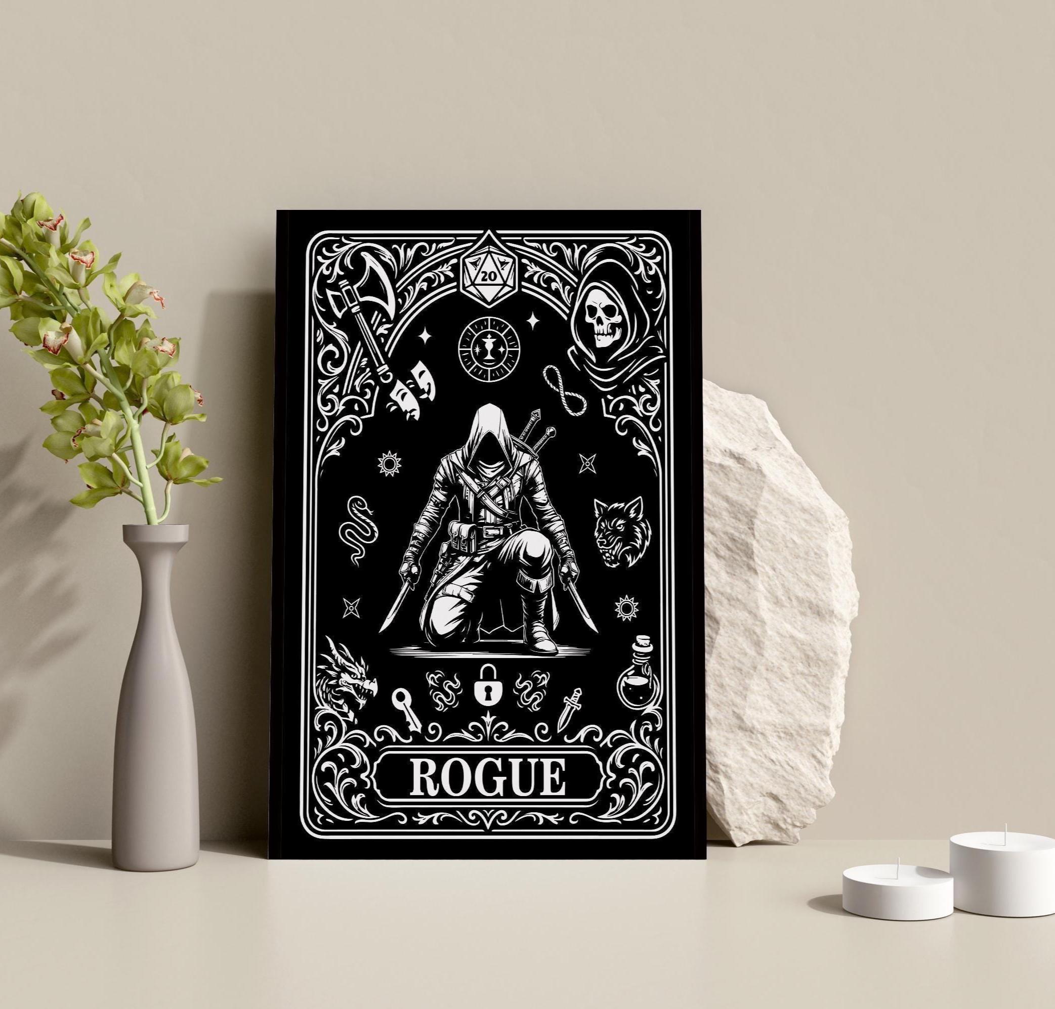 Rogue Game Character Svg, Rogue Class Dnd Tarot Card, Dungeons and ...