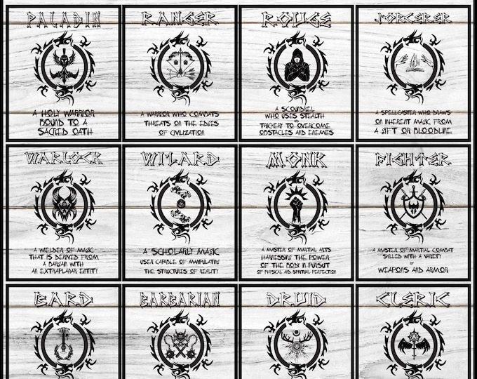 D&D Class Logo Emblems: SVG PNG EPS Jpeg Images (digital Download ...