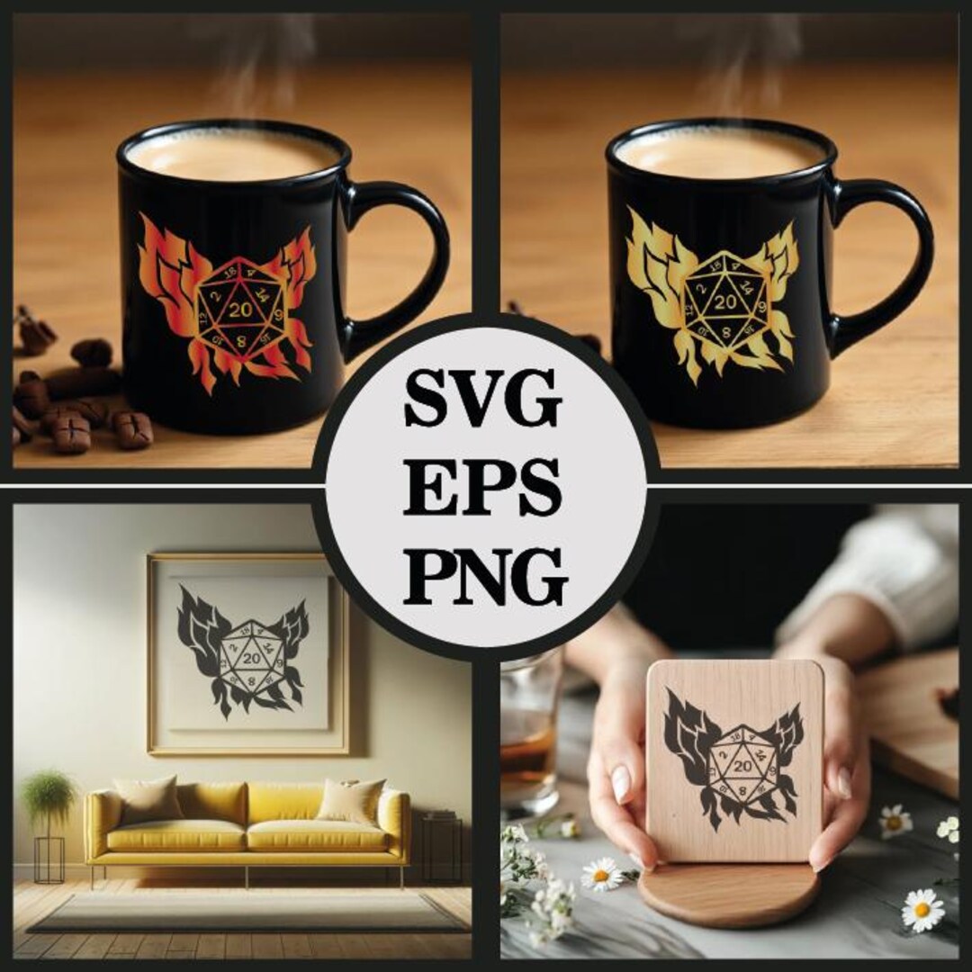 4 Colors Flaming Dnd Logo, Dnd Dice Svg, Dnd Shirt, Dungeons Dragons ...