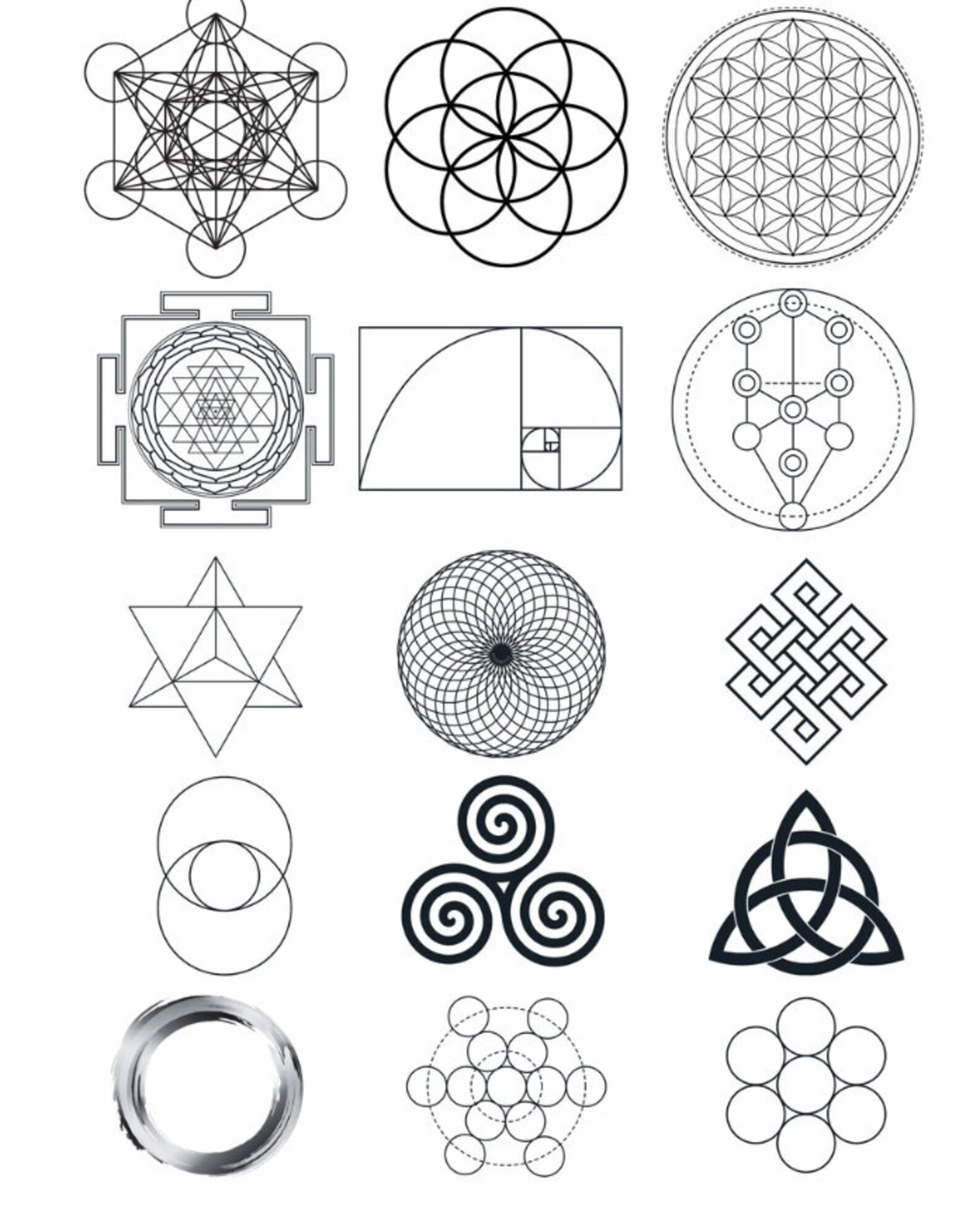 Scary Geometry Set of 15 Symbols Svg/png/pdf, Digital Download, Instant ...