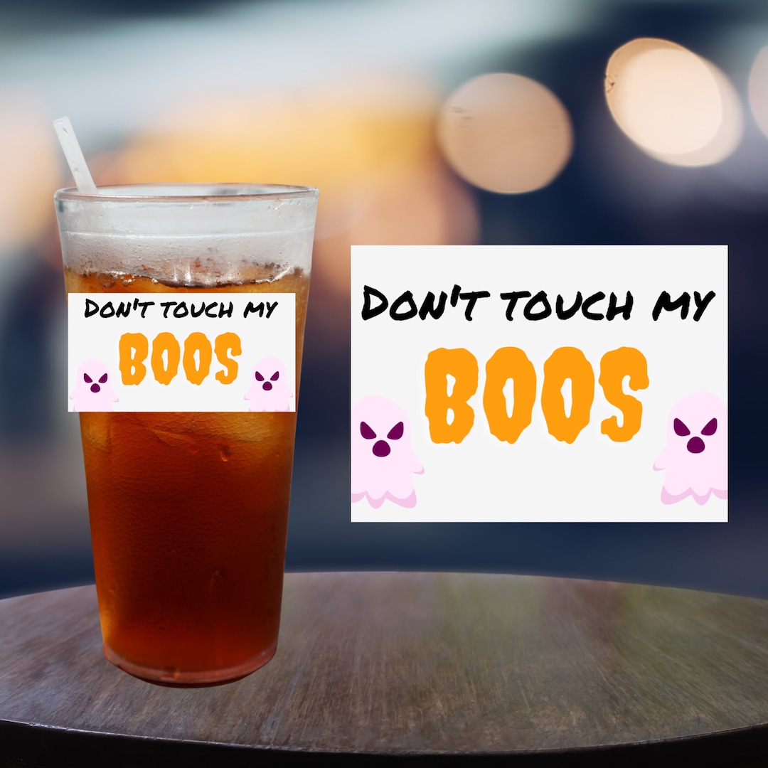 Don't Touch My Boos Halloween Drink Label Digital Print - Etsy