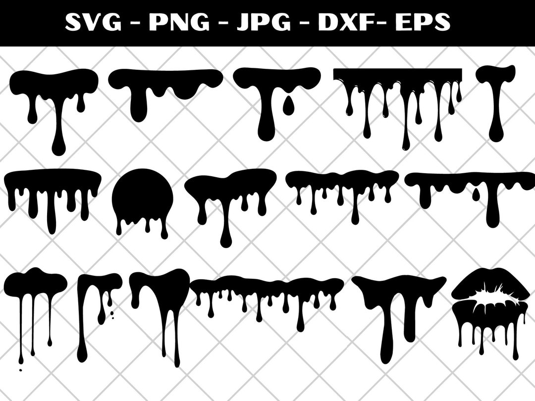 Dripping Borders SVG, Dripping Svg, Paint Drip Silhouette, Cut Files ...