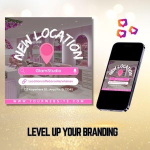 New Location Beauty Flyer: Business Announcement Template (canva ...