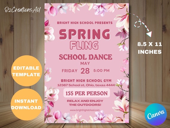 Spring Fling Dance Flyer Template BALLROOM DANCE BOZEMAN'S SPRING