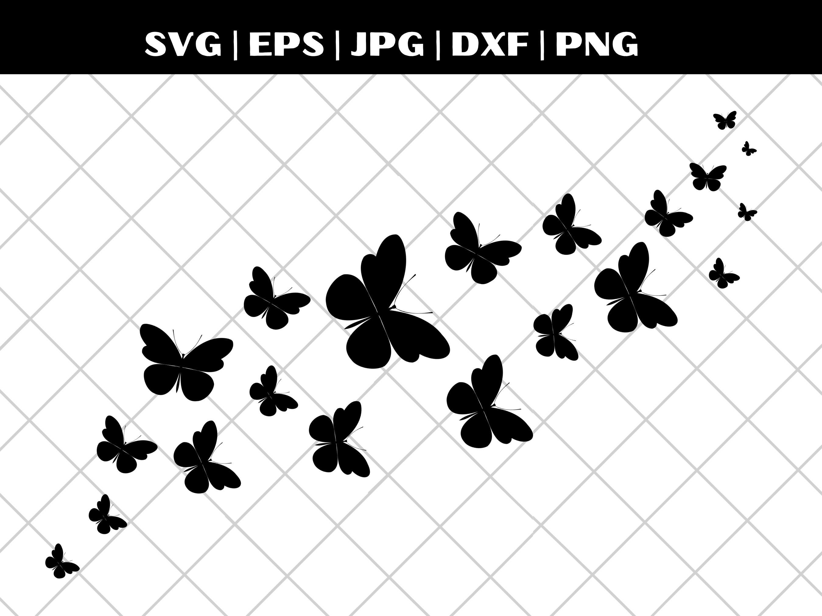 Flying Butterflies Svg Butterfly Silhouette Butterfly Cut File Digital