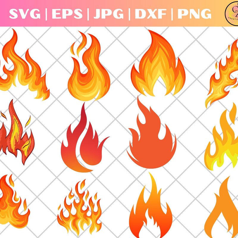 Flame Svg - Etsy