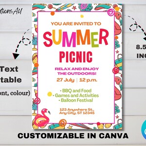 Company Picnic Flyer Editable Template, Work Appreciation Party, Canva ...
