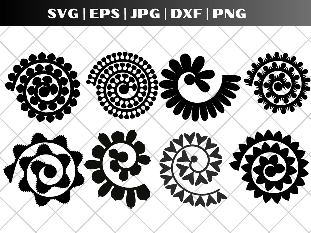 Roller Flower Svg, Paper Flower Svg, 3D Flower Svg, Flower Template ...