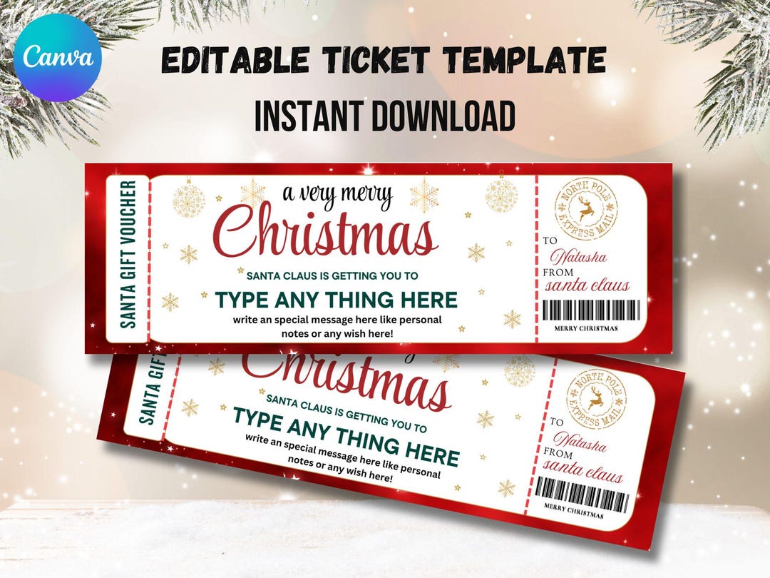 Christmas Party Ticket | Custom Printable Christmas Ticket | Friendsmas ...