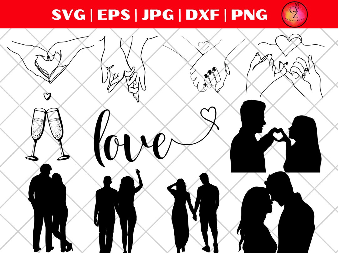 Couple SVG Bundle Couple PNG Bundle Couple Clipart Couple SVG Cut Files ...