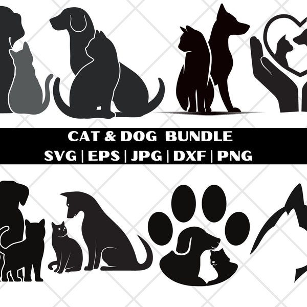 Dog and Cat Svg - Etsy