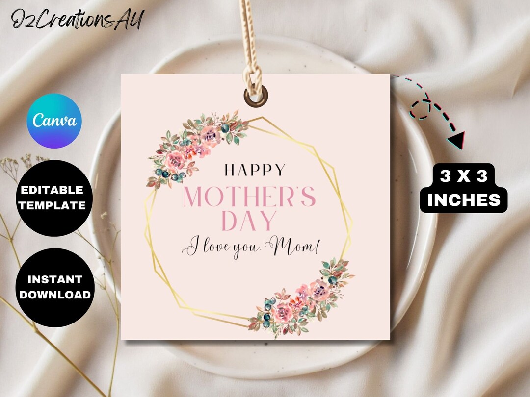 Mothers Day Gift Tag, Mothers Day Gift, Mothers Day Tag, Mother's Day ...