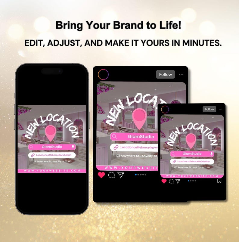 New Location Beauty Flyer: Business Announcement Template (canva ...
