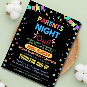 Parents Night Out Flyer: Editable School Event Template (digital) - Etsy