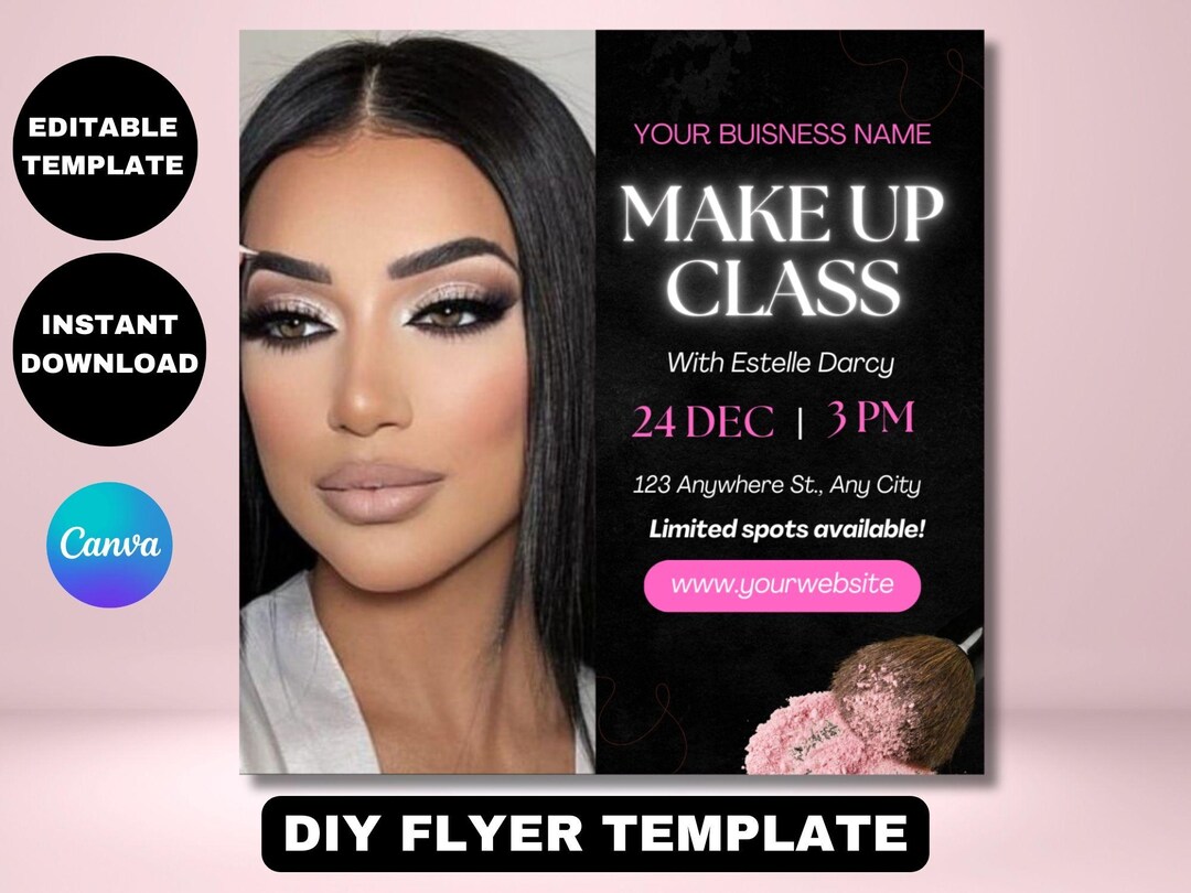Makeup Class Flyer Template, Makeup Masterclass, Makeup Course Flyer ...