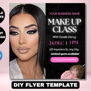 Makeup Class Flyer Template, Makeup Masterclass, Makeup Course Flyer ...
