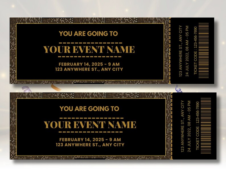 Event Ticket Template, EDITABLE DIY Event Printable, Surprise Getaway ...