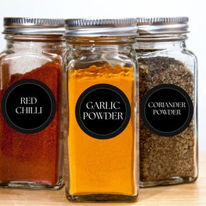 Spice Jar Round Labels Template, Modern Minimalist Spice Label, Spice ...