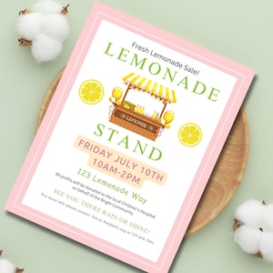 Lemonade Stand Flyer Template: School Fundraiser Poster (digital ...