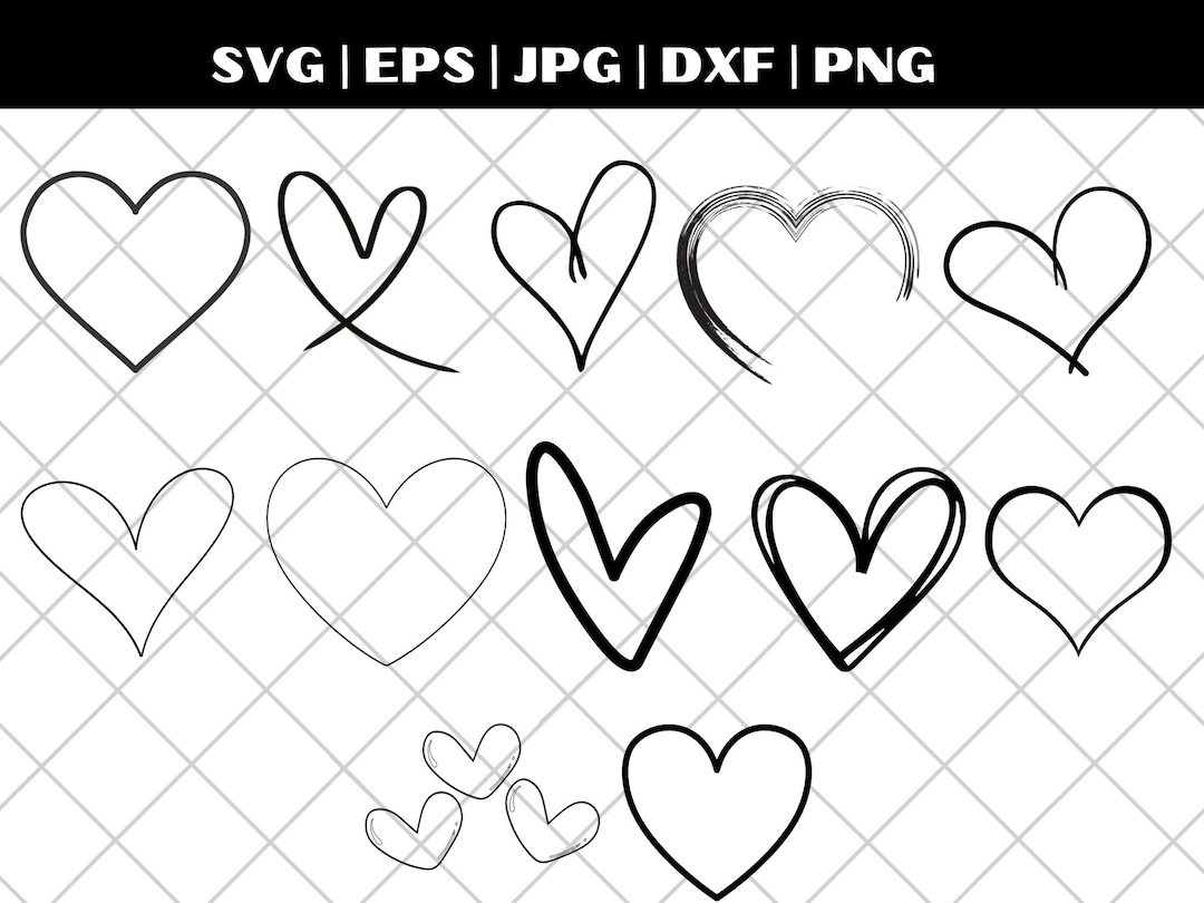Heart Svg Bundle Heart Svg Hand Drawn Heart Svg Open Heart - Etsy