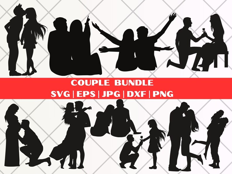Couple Svg Bundle Pair Svg Valantine Svg Couple Silhouette - Etsy