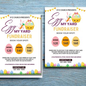 Egg My Yard Fundraiser Flyer Pto Template Easter Fundraising Flyer ...
