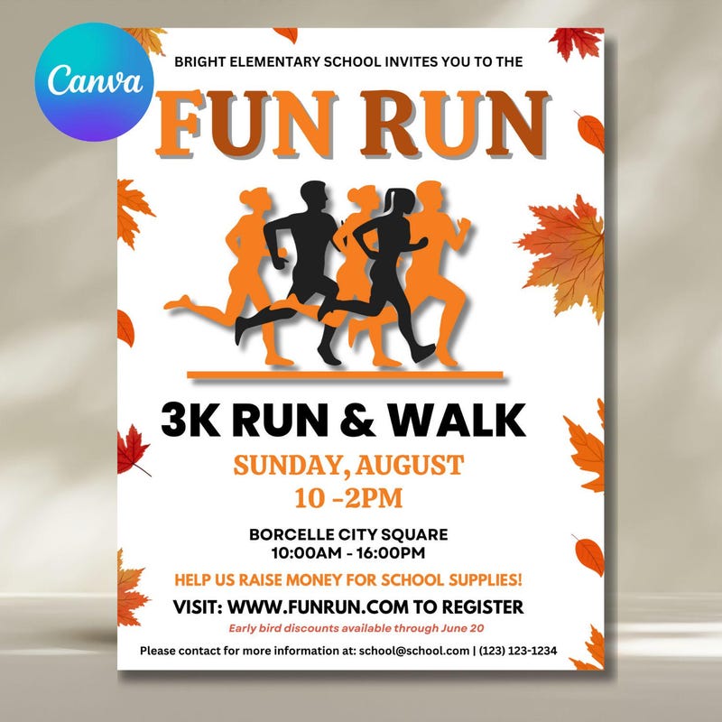 5k Fun Run Race Flyer - Etsy