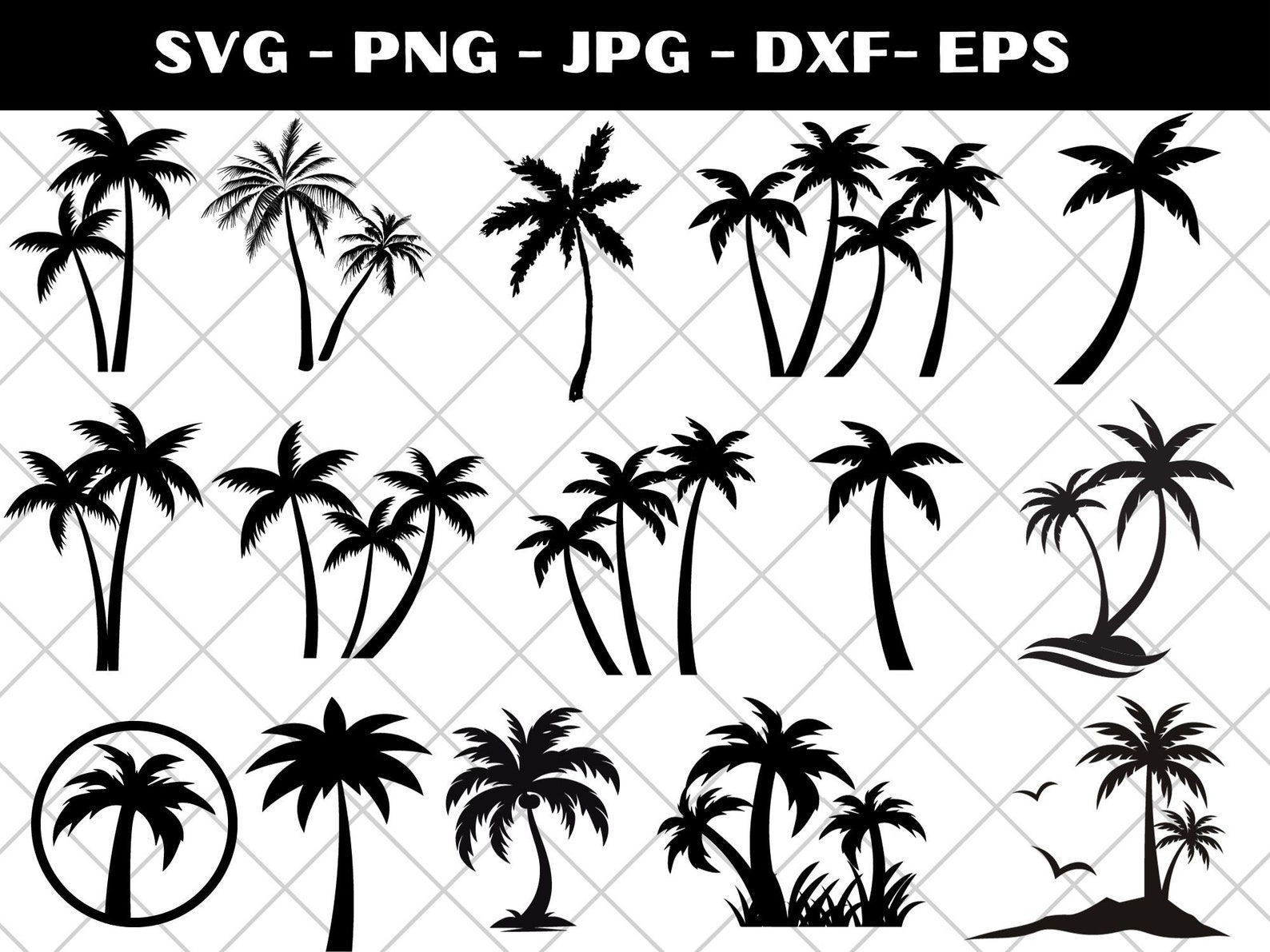 Palm Tree SVG Bundle Palm Tree PNG Bundle Palm Tree Clipart Palm Tree SVG Cut Files for Cricut ...