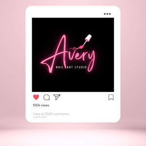 Custom Nail Maker Logo, Pink Nail Tech Logo, Nail Logo Designs, Beauty ...