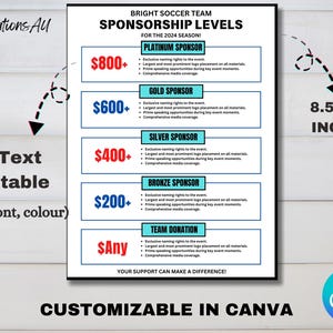 Editable Club Sponsorship Flyer Template (digital Download) - Etsy