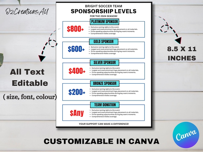 Editable Club Sponsorship Flyer Template (digital Download) - Etsy