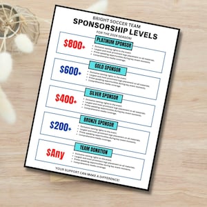 Editable Club Sponsorship Flyer Template (digital Download) - Etsy