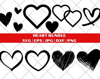 Fanny HEART Bundel SVG, HEART Doodle Svg Png, Heart Svg Cut Files for Cricut, Heart Clipart ...