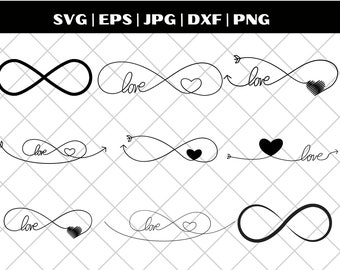 Infinity Love SVG Bundle, Infinity SVG, Love SVG, Heart Svg, Valentine ...