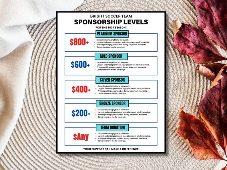 Editable Club Sponsorship Flyer Template (digital Download) - Etsy