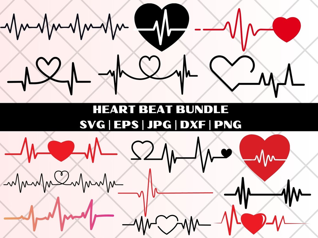 Heart Beat Svg Bundle, Heart Beat Svg, Heartbeat Svg, Medical Clipart ...