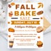 Editable Fall Bake Sale Flyer Template, Autumn Baking Fundraiser ...